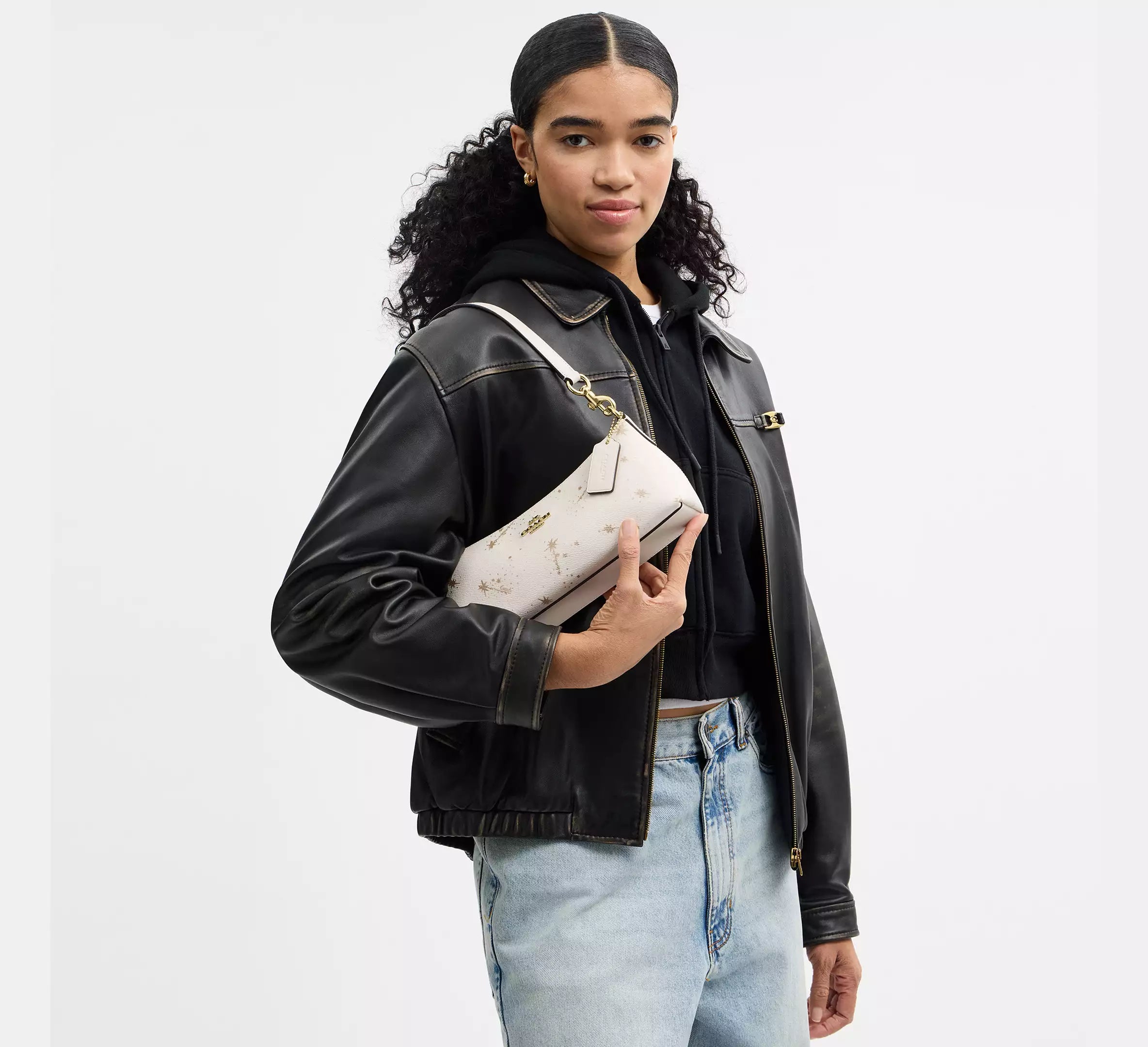 Coach Charlotte Shoulder Bag With Star Print - Gold/Chalk Multi ...