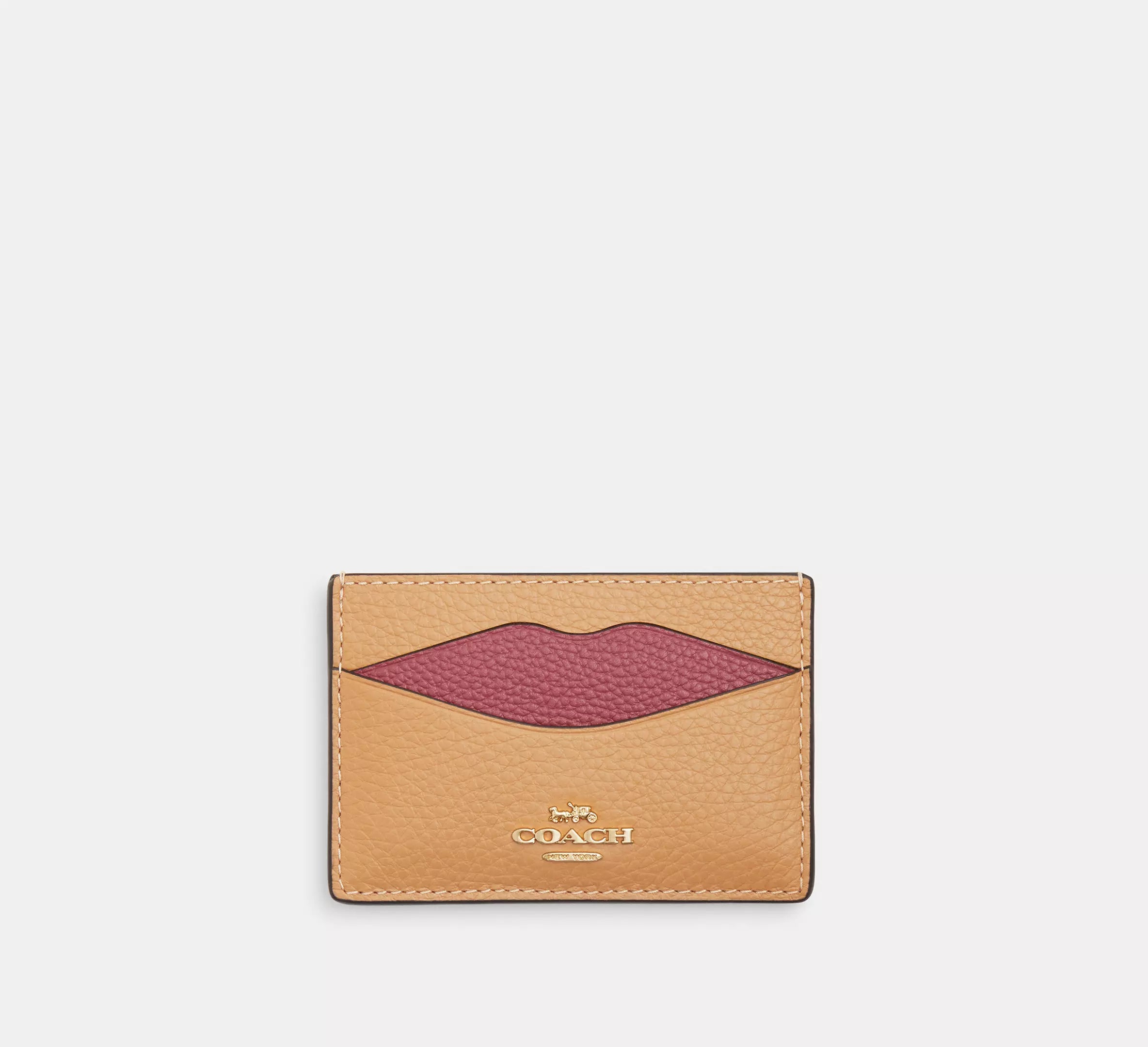 Coach Lip Card Case - Gold/Latte Multi – Kanadadan Kapına