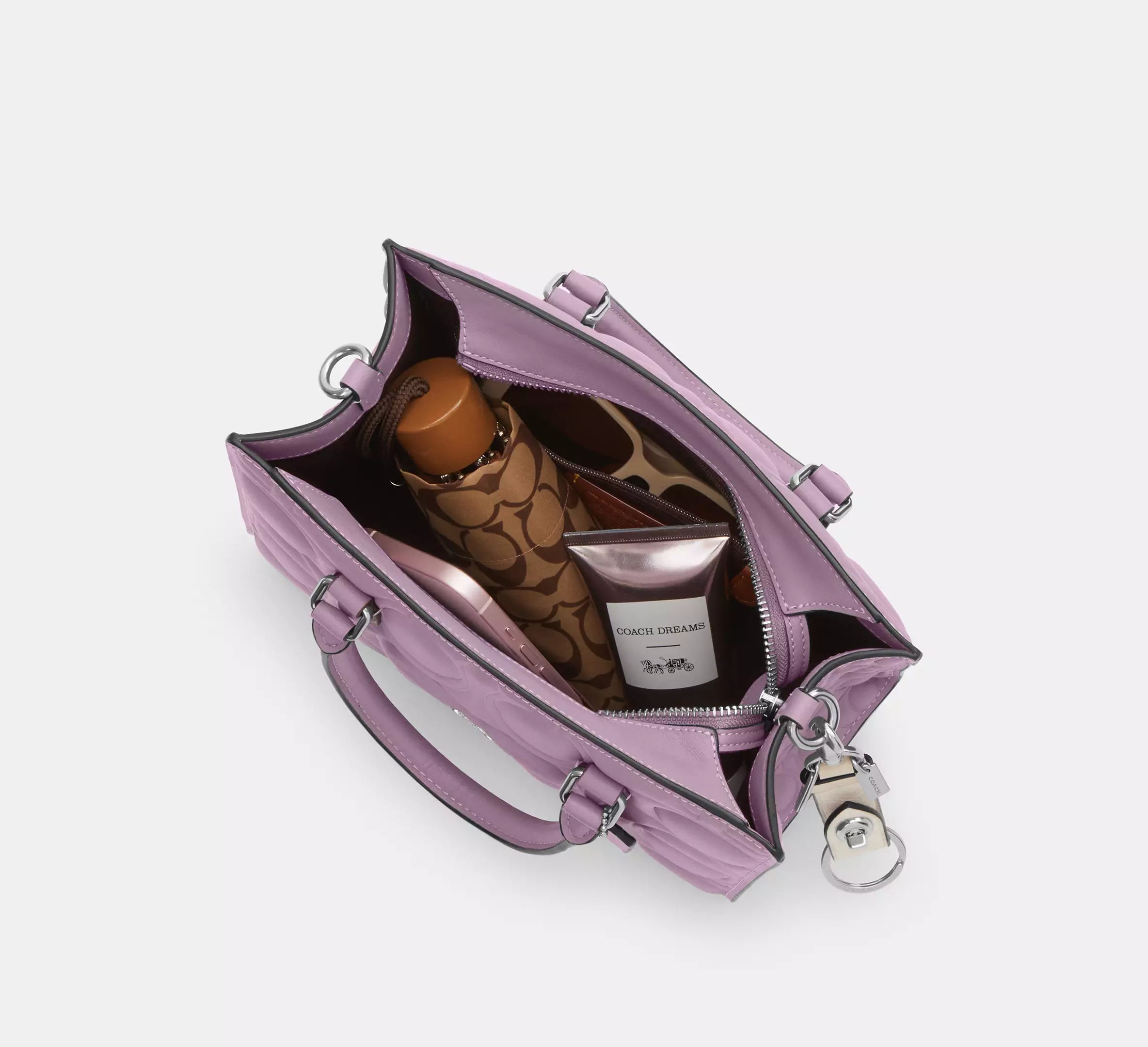 Coach Maggie Small Tote Bag In Signature Leather - Silver/Jasmine ...